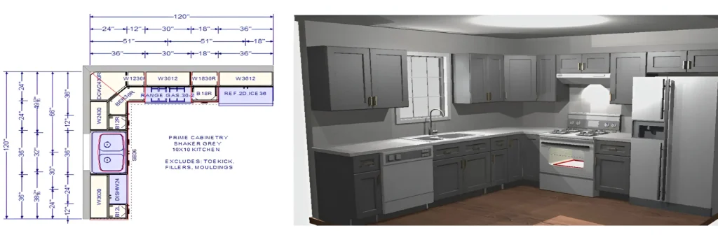 10x10 Kitchen Layout | 10 x 10 Kitchen Cabinet Pricings